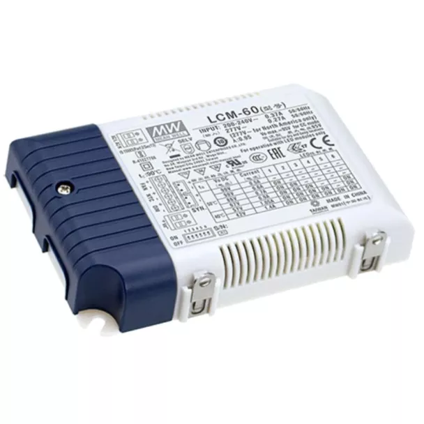 MEAN WELL LCM-60 LED Driver CC 60W 2-90V 500mA-1400mA Indoor Dimmable | Power Supplies Australia
